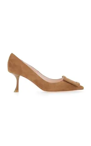 ROGER VIVIER Viv In The City Leather Pumps - Tan
