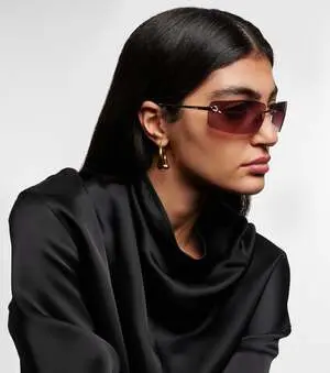 Cartier Panthere De Rectangular Sunglasses - Pink
