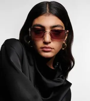 Cartier Panthere De Rectangular Sunglasses - Pink