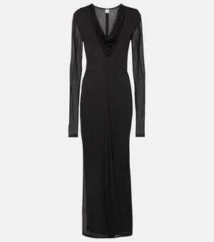 TOTEME Draped Jersey Midi Dress