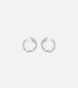 Yeprem En Strada' 18kt Yellow And White Diamond Hoop Earrings - Gold