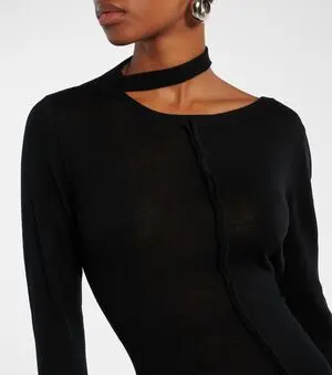 DIDU Knit Cutout Turtleneck Maxi Dress