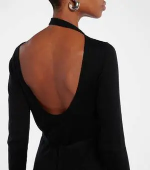 DIDU Knit Cutout Turtleneck Maxi Dress