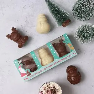 COCOBA Christmas Characters Milk Hot Chocolate Bombes 150g