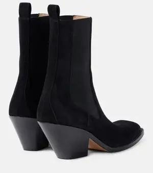 Khaite Austin Suede Ankle Boots - Black