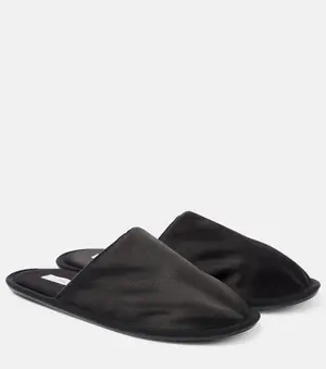 THE ROW Frances Slippers - Black