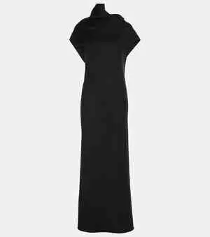 THE ROW Kamil Paneled Cashmere Gown - Black