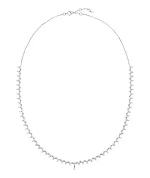 PERSEE 18kt White Gold Diamond Tennis Necklace - Silver