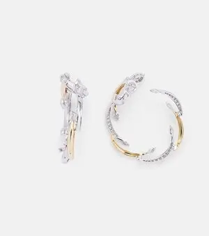 Yeprem En Strada 18kt Yellow And White Diamond Hoop Earrings