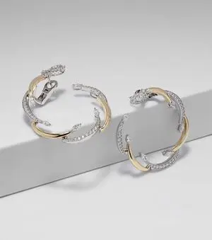 Yeprem En Strada 18kt Yellow And White Diamond Hoop Earrings