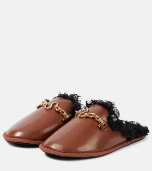 Stella McCartney Ryder Teddy-trimmed Mules - Multicoloured