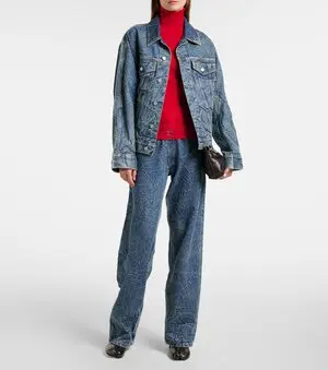 MAISON MARGIELA Distressed Wool-blend Turtleneck Sweater - Red