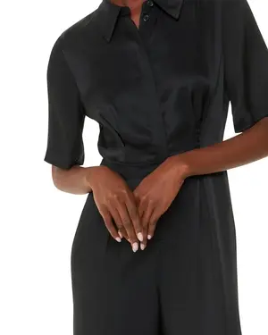 Whistles Edina Pleated Jumpsuit - Black