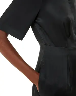 Whistles Edina Pleated Jumpsuit - Black