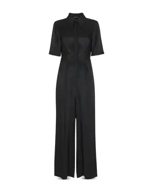 Whistles Edina Pleated Jumpsuit - Black