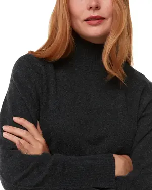 Whistles Cashmere Funnel Neck Sweater - Dark Grey