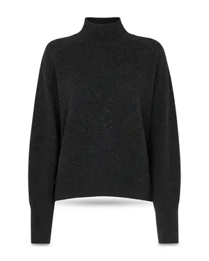Whistles Cashmere Funnel Neck Sweater - Dark Grey