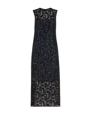 Whistles Lyra Floral Sequin Midi Dress