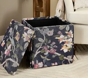 HOME REFLECTIONS Printed Foldable Square Storage Ottoman