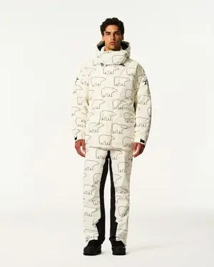 Perfect Moment Max Down Parka Jacket - White-black-bear-print