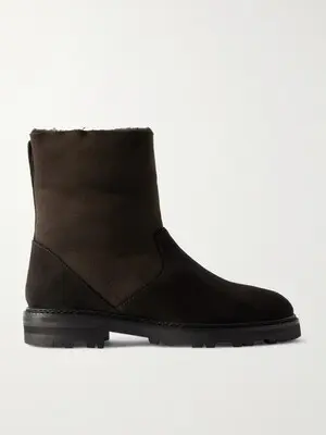 Manolo Blahnik Tomosa Shearling-lined Ankle Boots