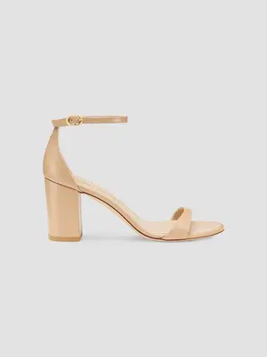 STUART WEITZMAN Nudist Block 75mm Leather Sandals - Beige