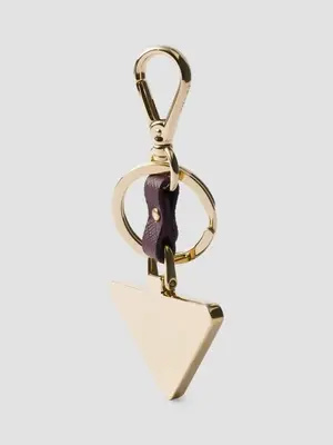 Prada Saffiano Leather And Metal Keychain