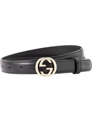 Gucci Plutone Leather Belt - Black