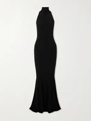 Norma Kamali Stretch-jersey Halterneck Gown