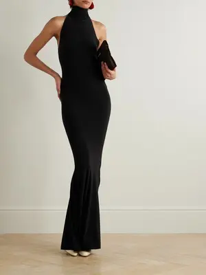 Norma Kamali Stretch-jersey Halterneck Gown