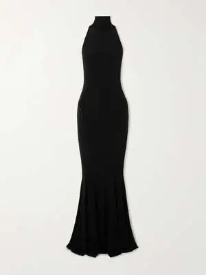 Norma Kamali Stretch-jersey Halterneck Gown