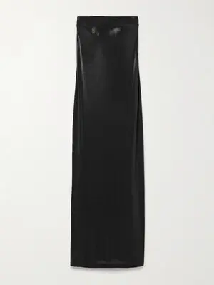 Norma Kamali Strapless Stretch-lamé Maxi Dress - Black