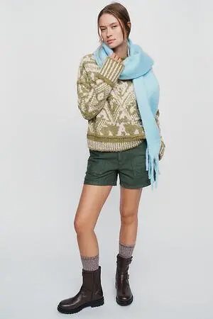 PILCRO Relaxed Roll-neck Sweater - Green Pattern