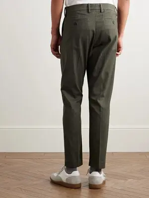 Nn07 Bill 1067 Tapered Pleated Woven Chinos - Green