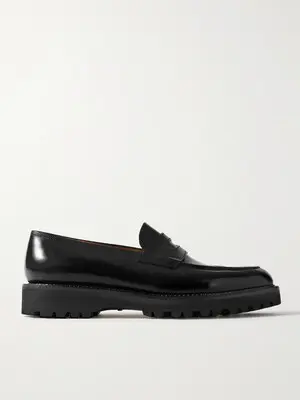 John Lobb Lopez New Standard Leather Penny Loafers - Black