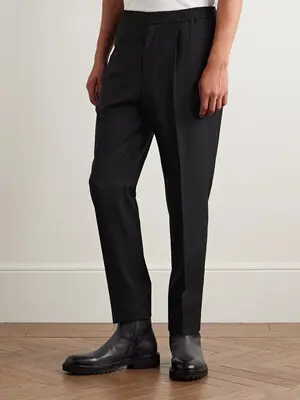 Officine Générale Drew Tapered Pleated Wool Trousers