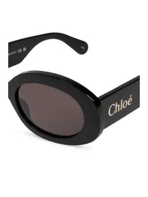 Chloé Oval-frame Recycled-acetate Sunglasses - Black