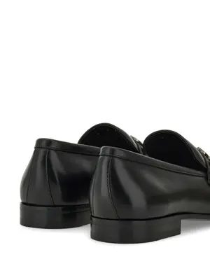 FERRAGAMO Gancini-plaque Loafers - Black
