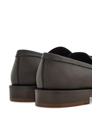 FERRAGAMO Gancini-plaque Loafers - Brown