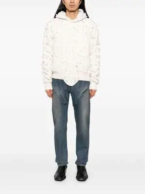 JUNTAE KIM Laser-slashed Fleece Hoodie