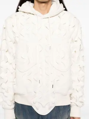JUNTAE KIM Laser-slashed Fleece Hoodie