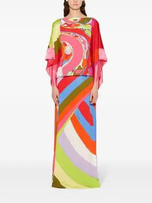 Emilio Pucci Orchidee-print Kaftan - Red