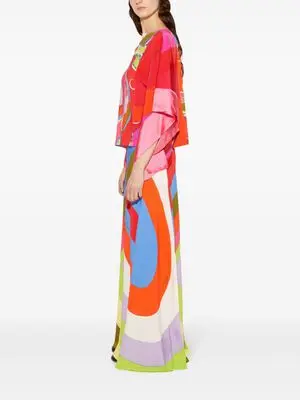 Emilio Pucci Orchidee-print Kaftan - Red