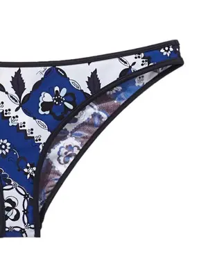 Emilio Pucci Orchidee-print Bikini Briefs - Blue