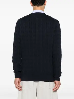 Tommy Hilfiger Cable-knit Crew-neck Sweater - Blue