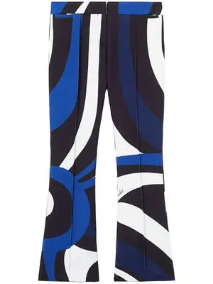 Emilio Pucci Marmo-print Flared Trousers - Blue