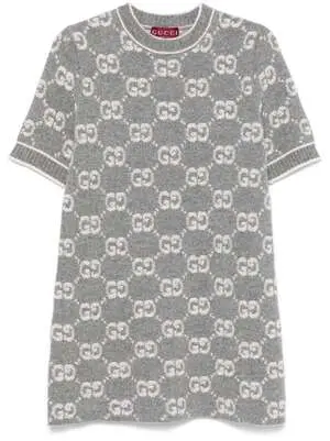 Gucci Gg Jacquard Mini Dress - Grey