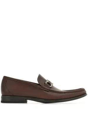 FERRAGAMO Gancini-plaque Loafers - Brown
