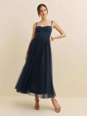 REFORMATION Reformation Esmarie Dress Blue