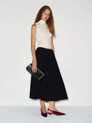 REFORMATION Esti Knit Maxi Skirt - Black